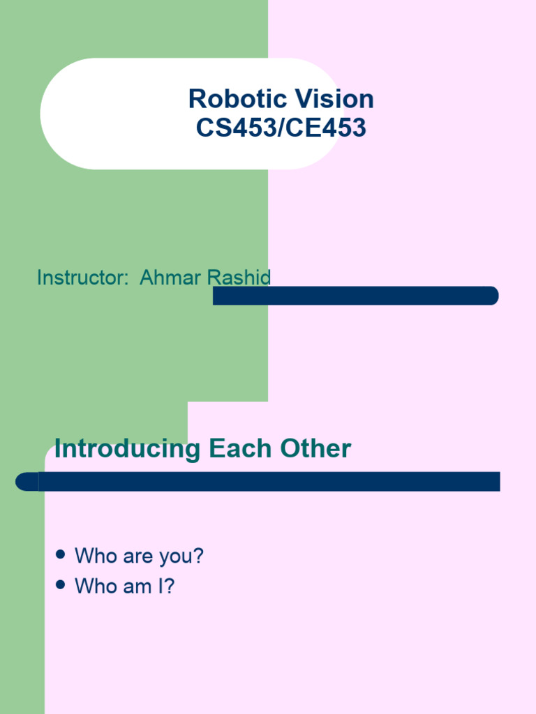 Robotic Vision Introduction 2023 | PDF | Art | Technology & Engineering