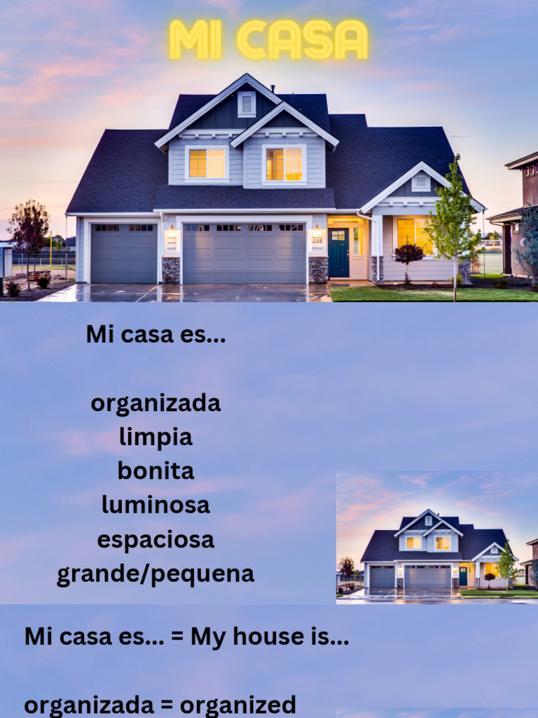 Mi Casa - en Español - in Spanish - My House | PDF | Cocina, comidas y ...