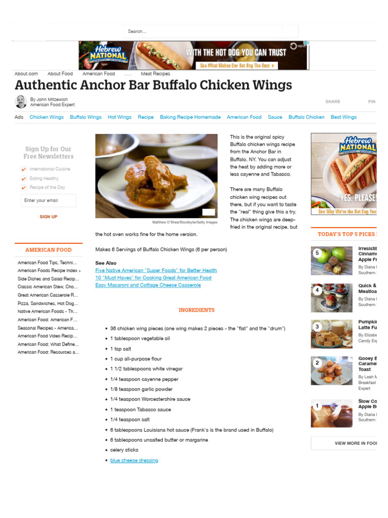 Buffalo Chicken Wings | PDF