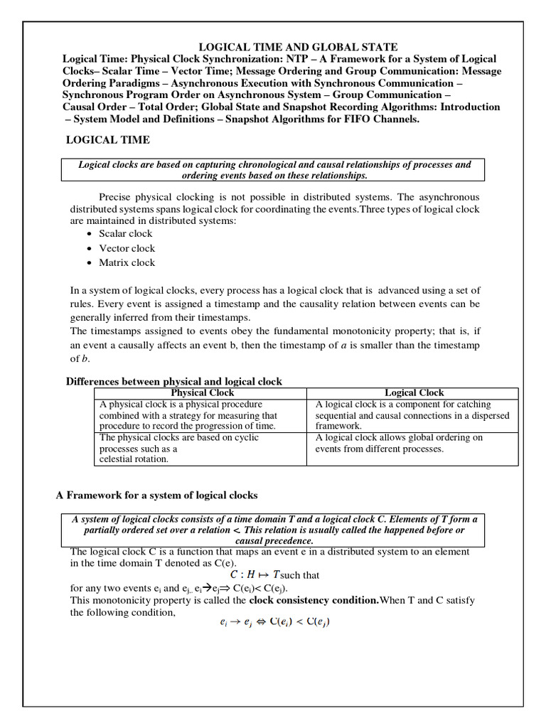 CS3551 Distributed Computing Unit2 | PDF | Distributed Computing | Time
