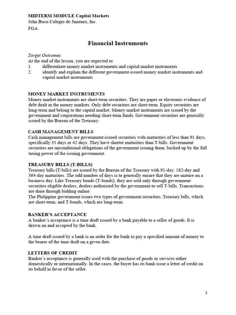 Capital-markets-Midterm With Explanation | PDF | Securities (Finance) | Insurance