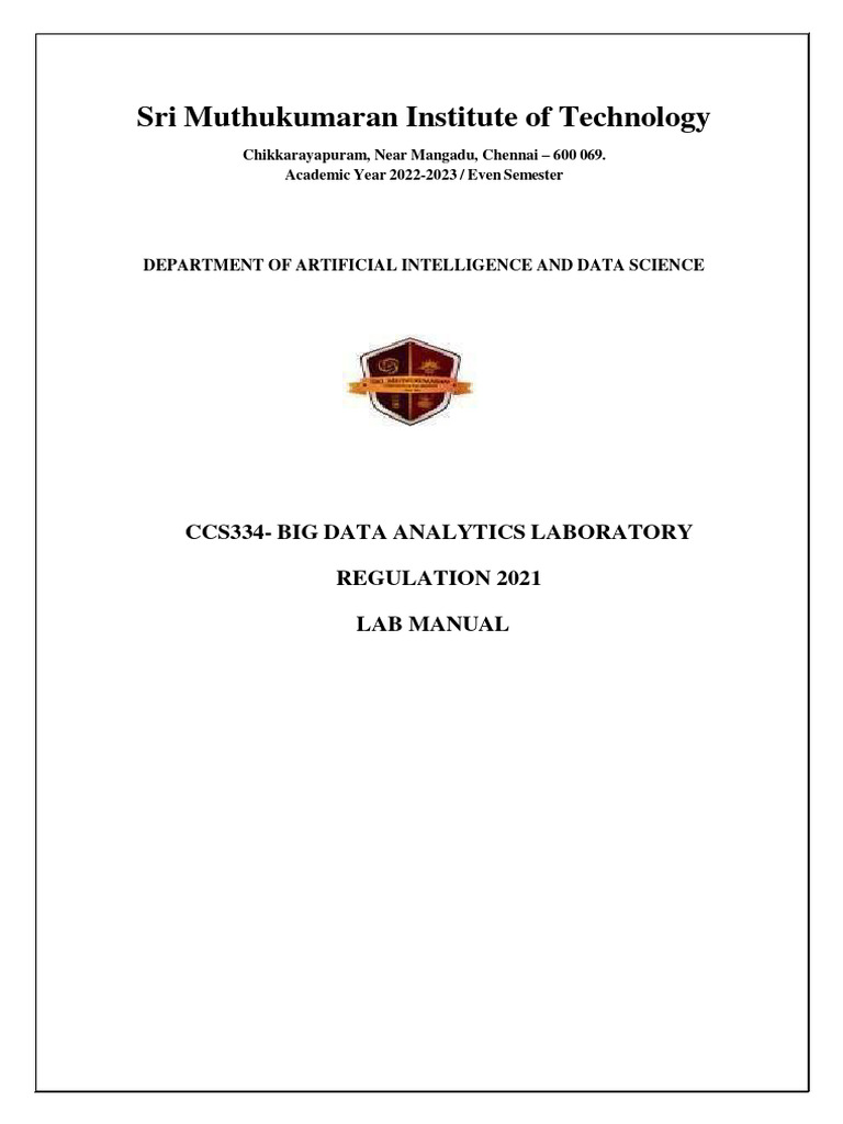 Big Data Manual Ai | PDF | Apache Hadoop | Matrix (Mathematics)