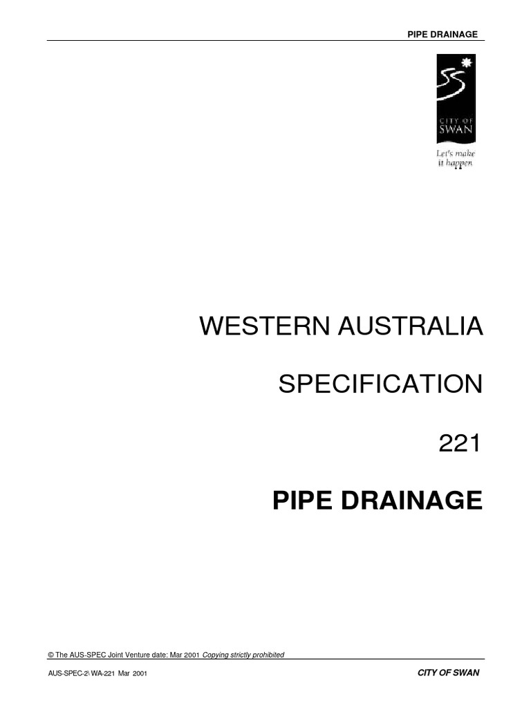 Specification 221 - Pipe Drainage | PDF | Pipe (Fluid Conveyance ...