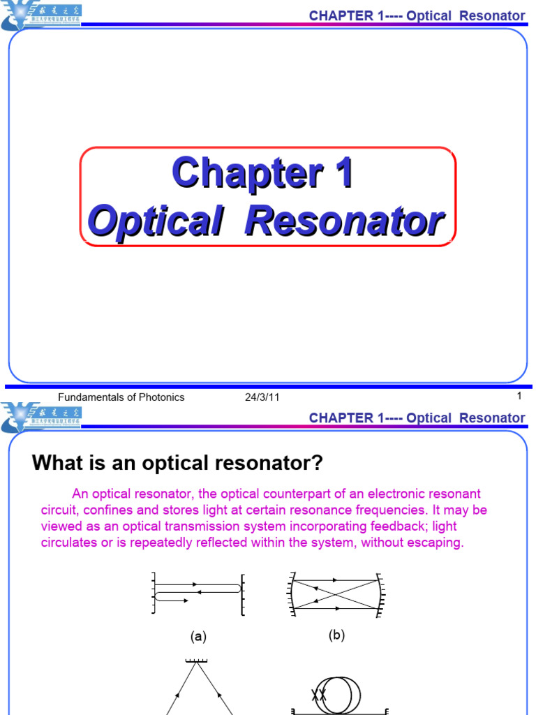 Optical Resonator | PDF | Optics | Waves