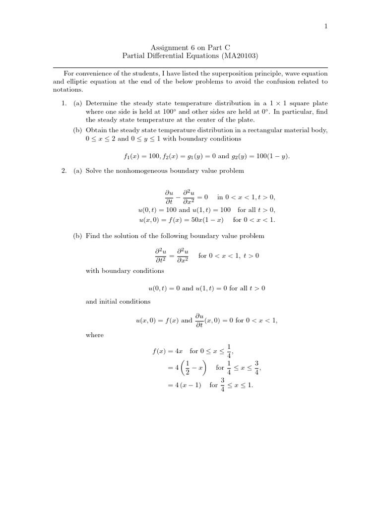 Assignment 6 | PDF | Boundary Value Problem | Differential Equations