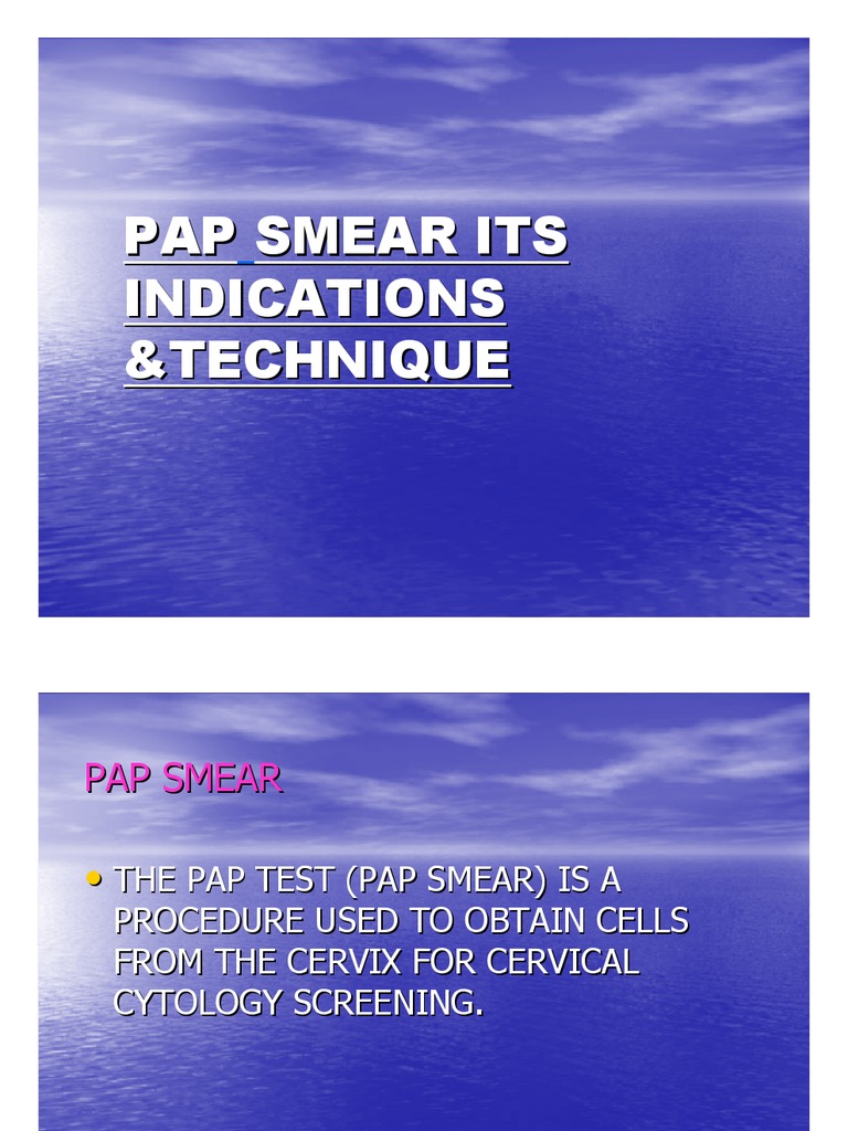 Pap Smear Indications and Guidelines | PDF