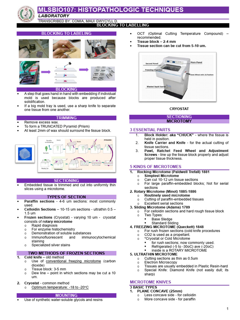 Lab Histopathologic-Techniques Blocking-to-Labelling Finals 003 | PDF