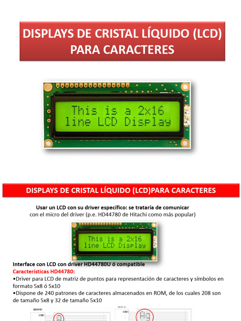 Displays de Cristal Líquido (LCD) | PDF | Pantalla de cristal líquido ...