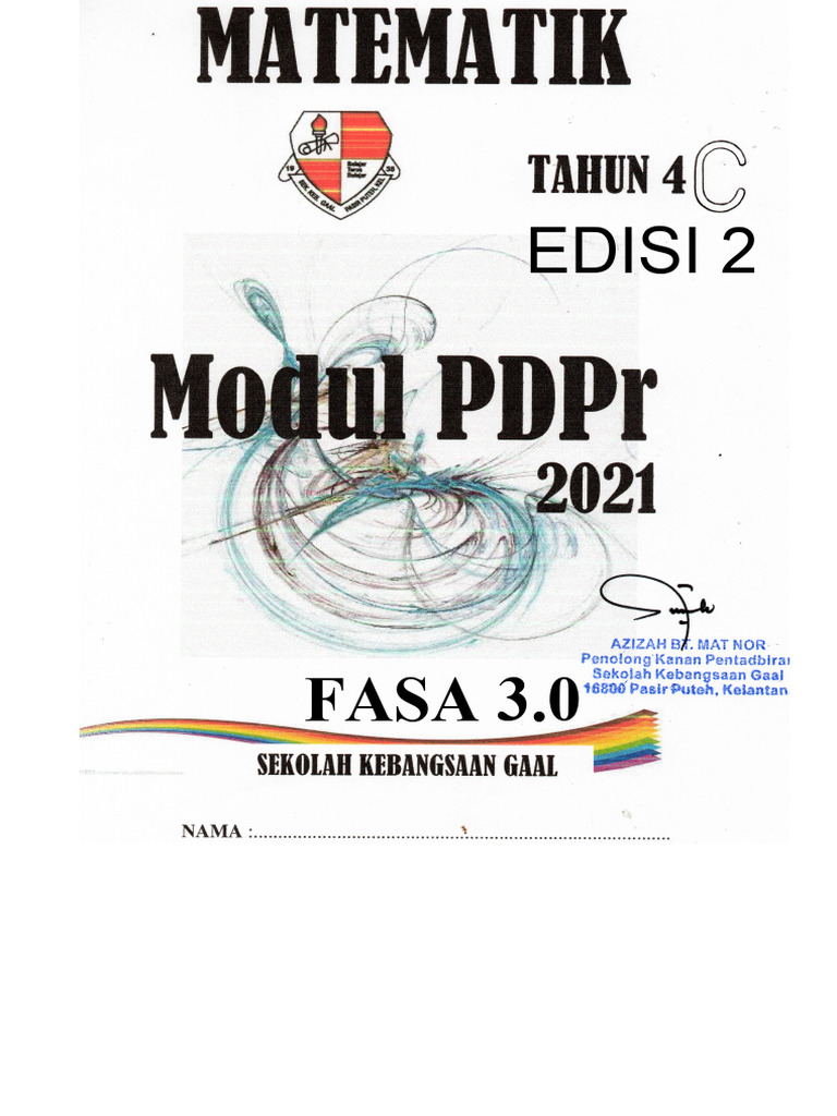 Modul PDPR MT Tahun 4 Siri 3.0 Edisi 2 | PDF