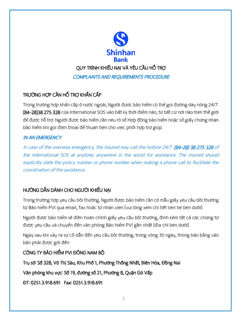 QUY TRINH KHIEU NAI VA YEU CAU HO TRO | PDF