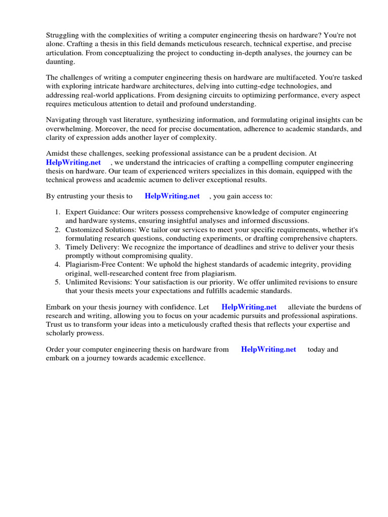 Computer Engineering Thesis Hardware | PDF | Computing | Computer Network