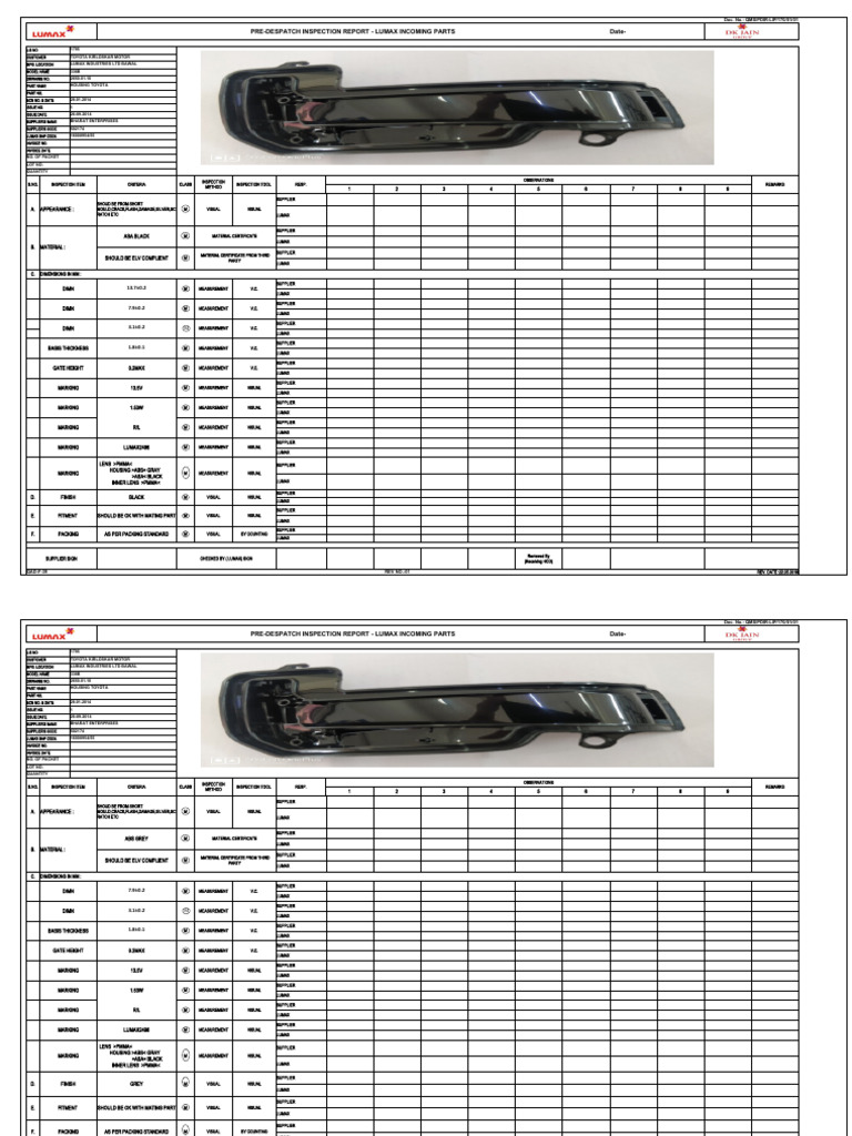 Toyota Housing Inspection Report | PDF | Business Process