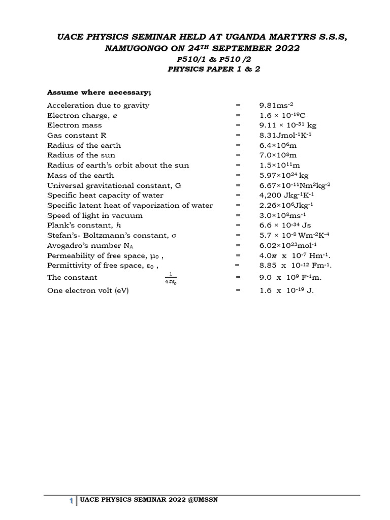 S.6 PHYSICS SEMINAR | PDF | Capacitor | Inductor