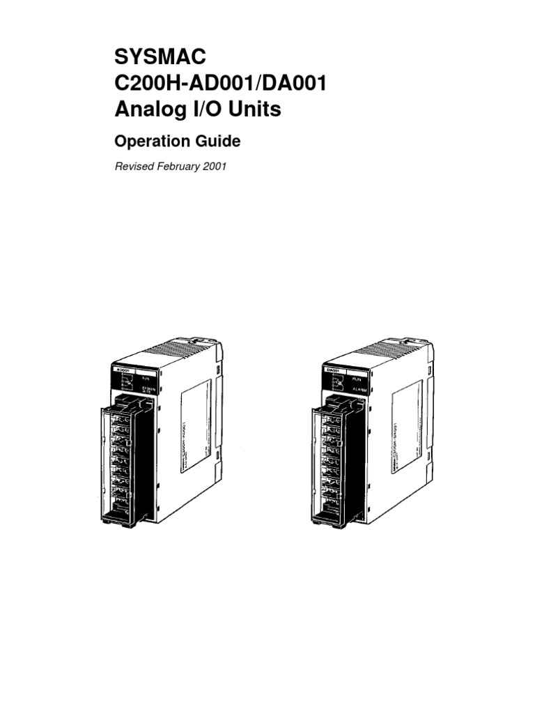 AD001, DA001 Analog IO Units Operation Guide | PDF | Power Supply | Analog To Digital Converter