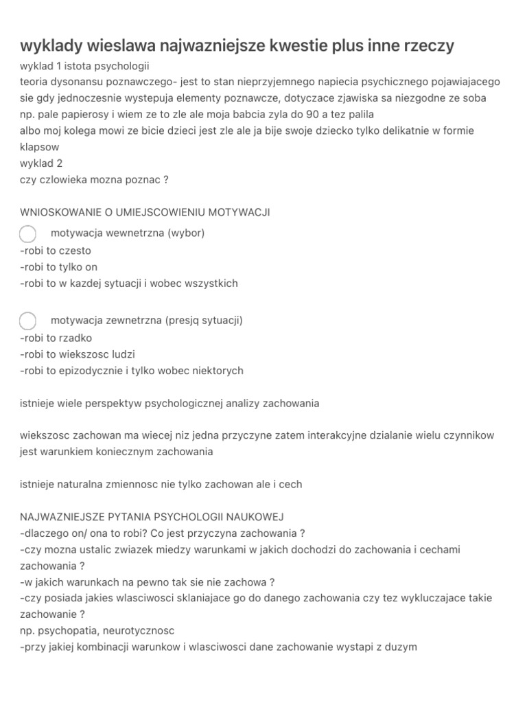 Wyklady Prowadzenie Najważniejsze Info | PDF