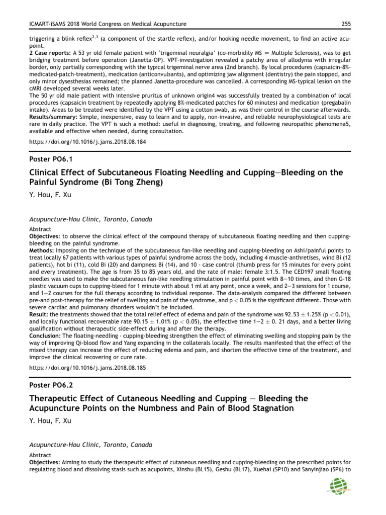 Clinical Effects of Needling and Cupping | PDF
