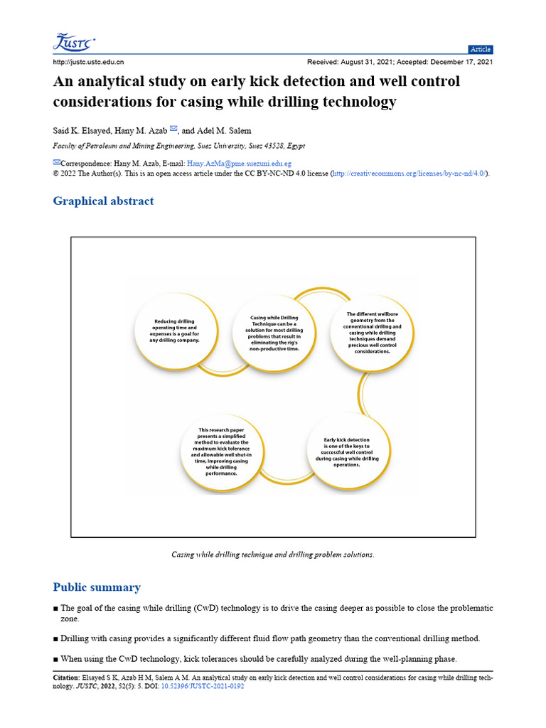 Casing Drilling Paper JUST-2021-0192 | PDF