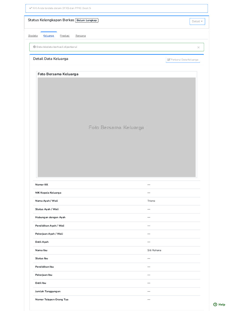Data Keluarga Masih Kosong | PDF