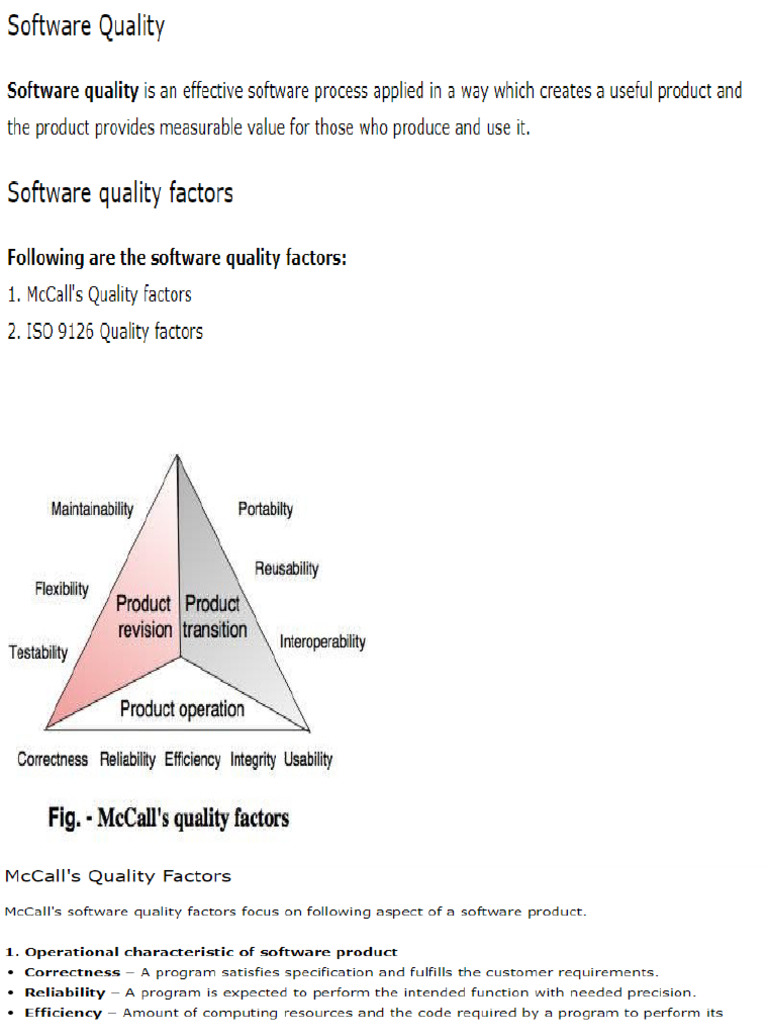 Factors That Affect Software Quality | PDF