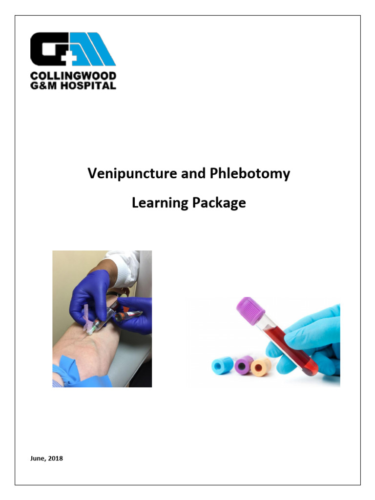 Venipuncture and Phlebotomy Learning Package | PDF | Thrombosis | Vein