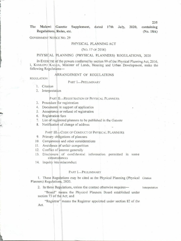 Physical Planning (Physical Planners) Regulations 2020 | PDF | Conflict ...