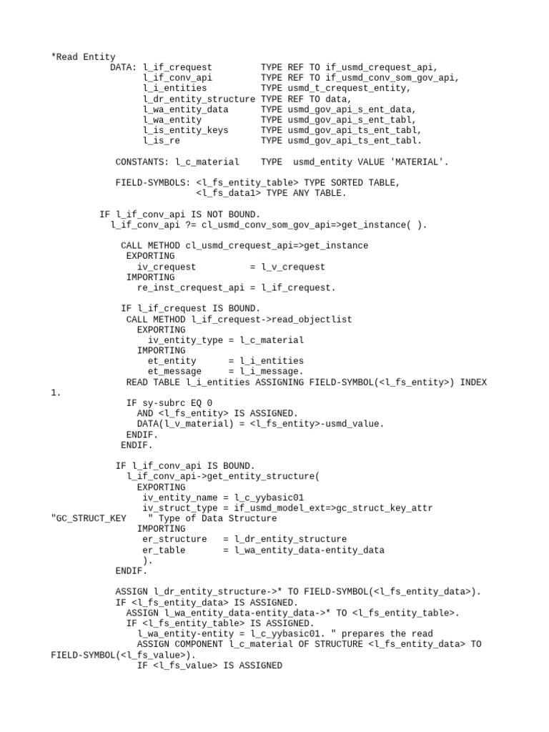 Read Entity Data | PDF | Data | Computer Programming