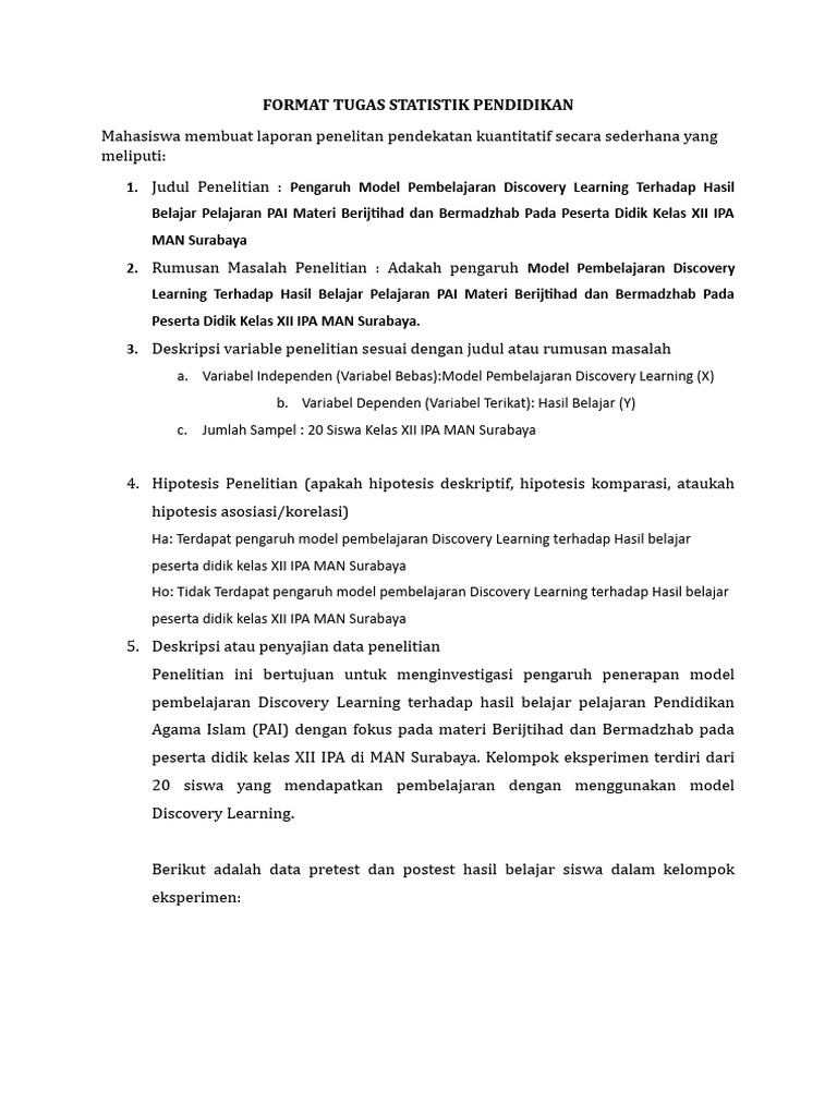 Format Tugas Statistik Pendidika1 | PDF