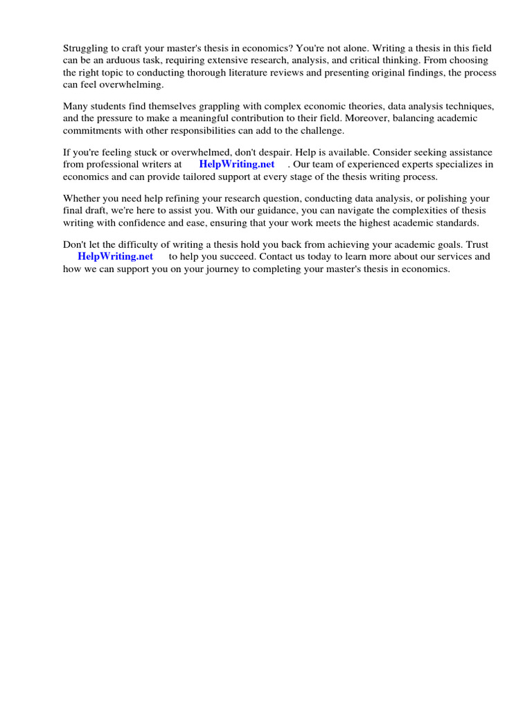 Masters Thesis Topics Economics | PDF