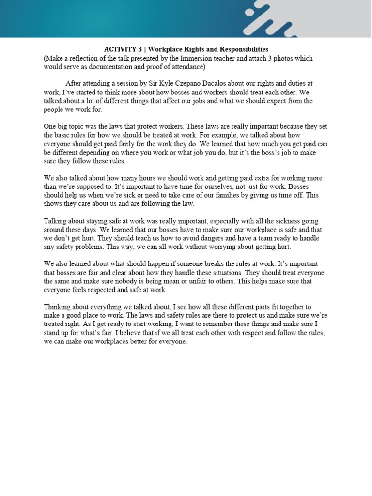 A3 Workplace-Rights-and-Responsibilities | PDF