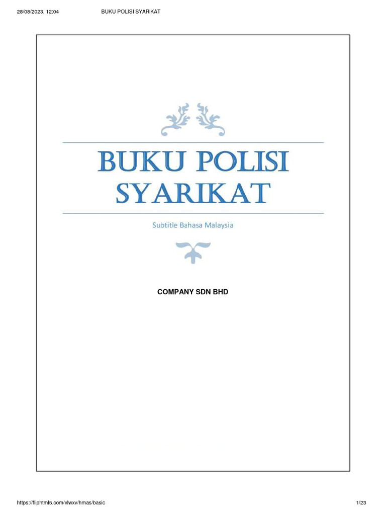 Contoh Buku Polisi Syarikat | PDF