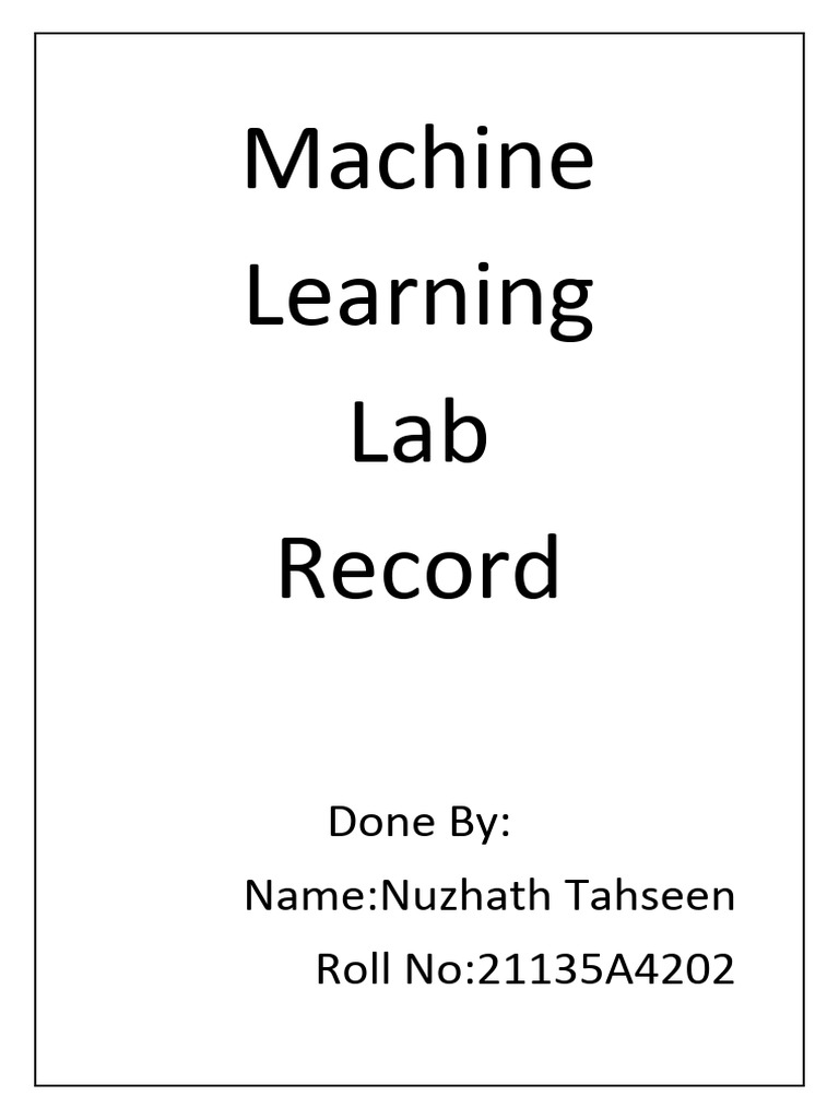 ML Lab | PDF | Matrix (Mathematics) | Eigenvalues And Eigenvectors