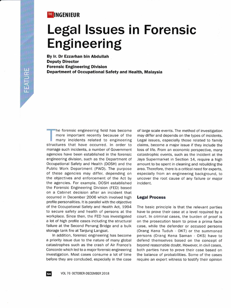 Legal Issues in Forensic Engineering | PDF | Expert Witness | Witness