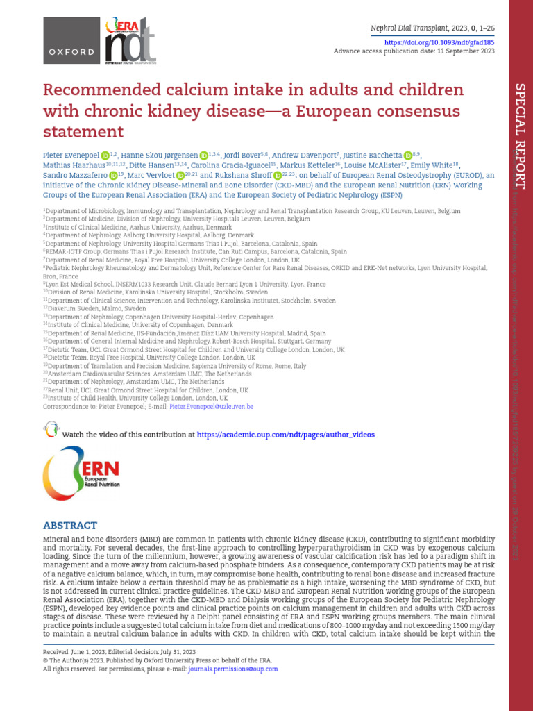 Recommended Calcium Intake in Adults and Children | PDF | Chronic ...