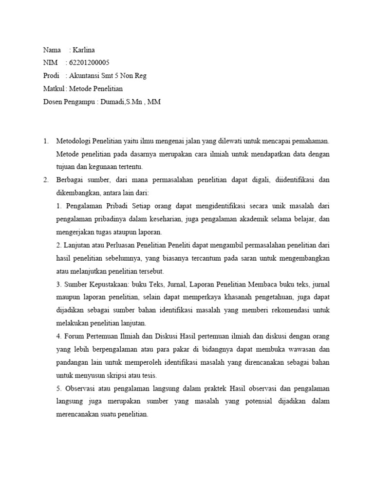 UTS Metode Penelitian | PDF