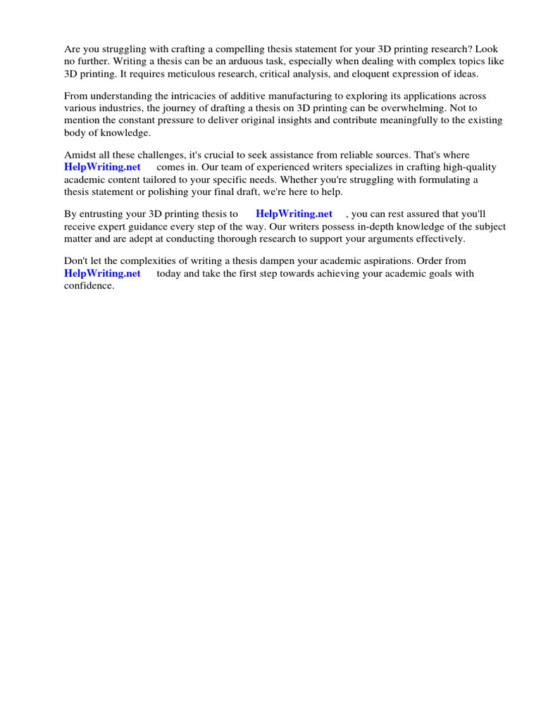 3d Printing Thesis Statement Download Free Pdf 3 D Printing Printer Computing