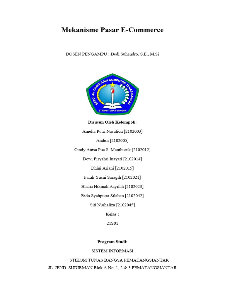 Makalah Mekanisme Pasar E-Commerce | PDF
