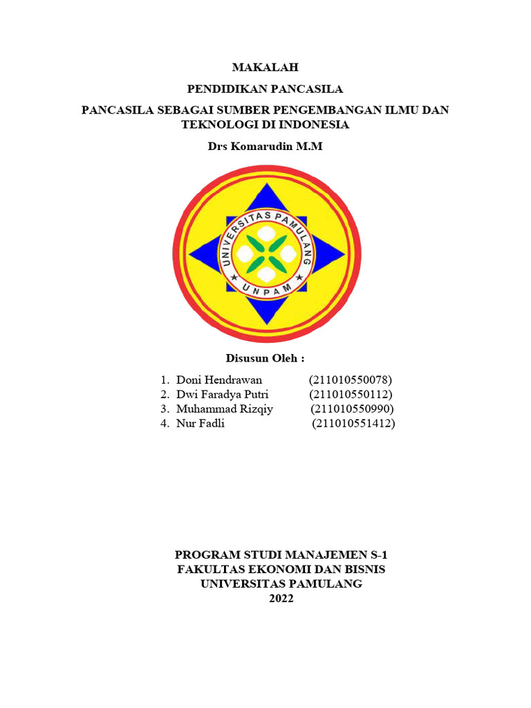 Makalah Pend Pancasila Kel6 | PDF | Karier & Perkembangan | Ilmu Sosial