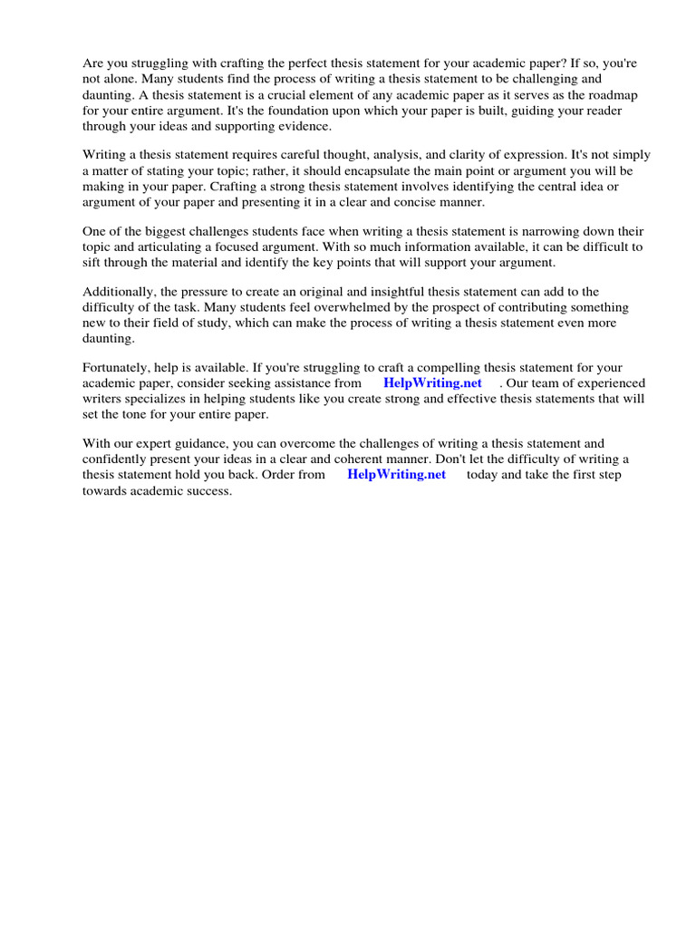 Thesis Statement How To Make Cookies | PDF | Thesis | Essays