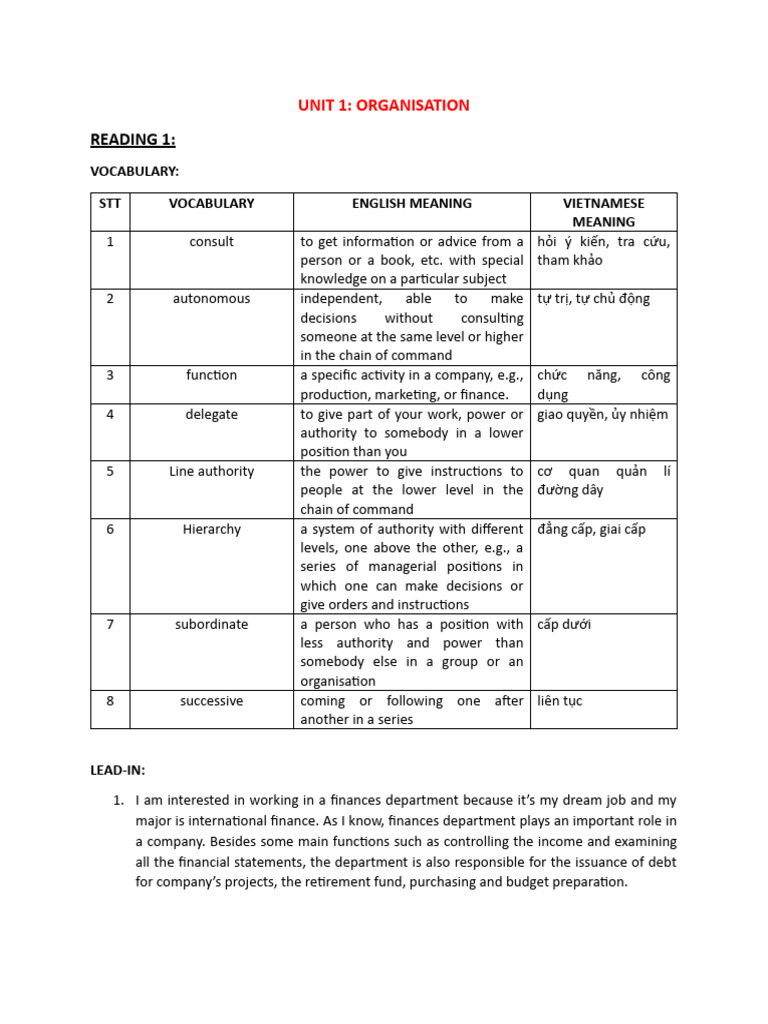 Reading U1 | PDF | Business | Economies
