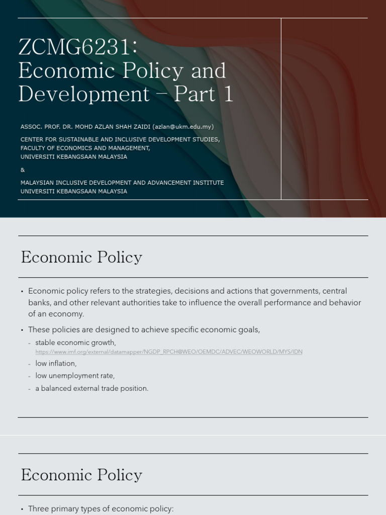 Economic Policy and Development | PDF | Monetary Policy | Inflation