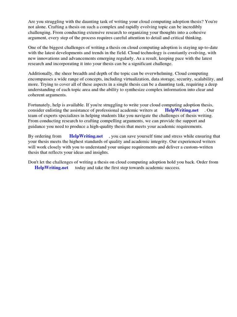 Cloud Computing Adoption Thesis | PDF | Cloud Computing | Libraries