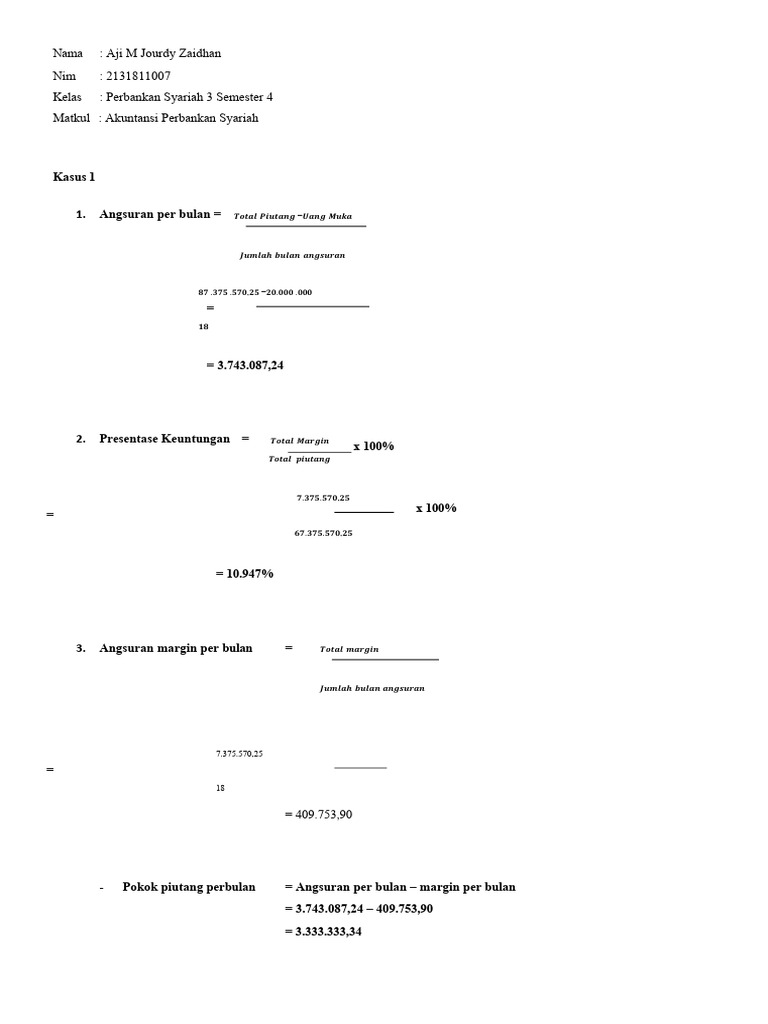 Akuntansi Perbankan Studi Kasus | PDF