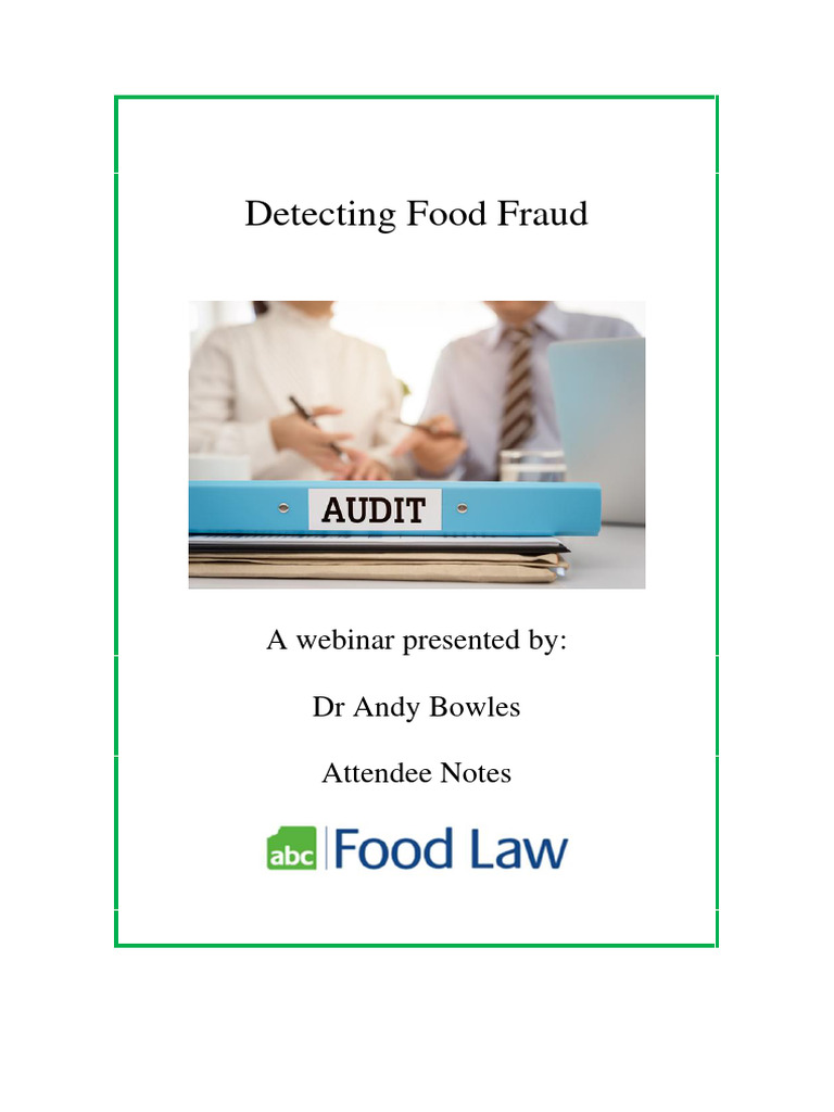 Detecting Food Fraud. | PDF | Audit | Supply Chain