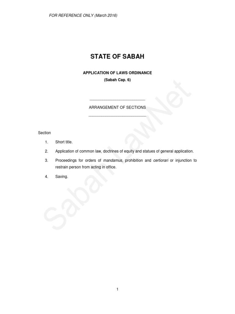 Application of Laws Ordinance | PDF