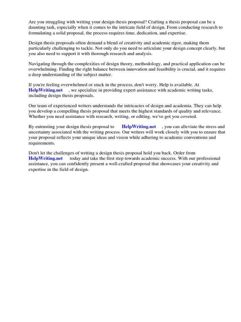 Design Thesis Proposal Pdf Thesis Methodology