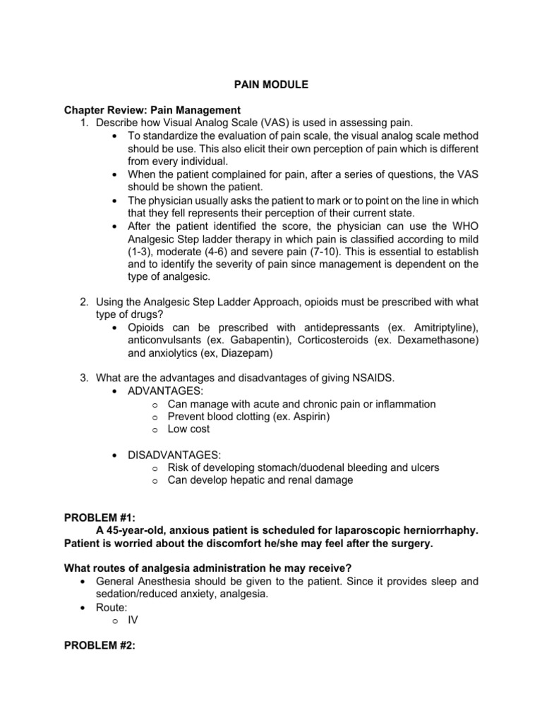 (Anes) Pain Module | Download Free PDF | Analgesic | Opioid