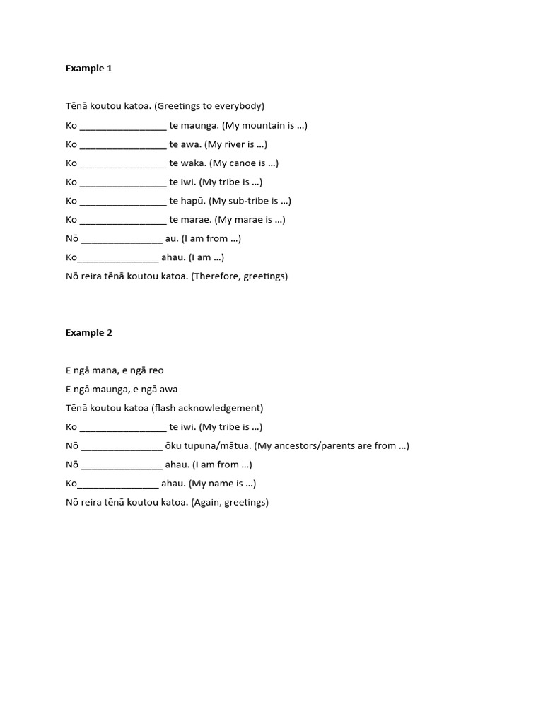 Māori Ancestry Introduction Template | PDF