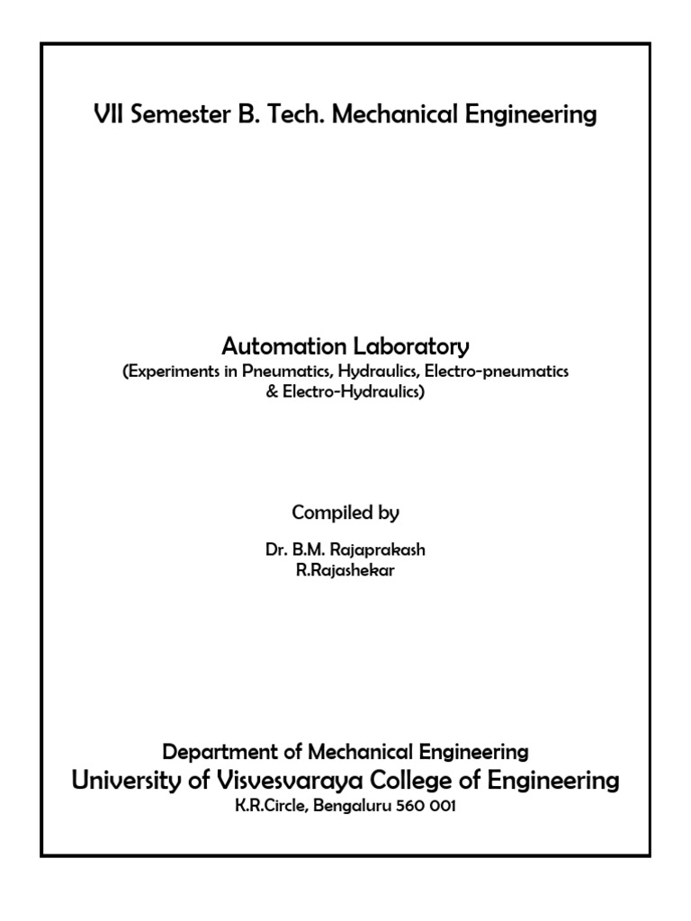 7 BTech Automation Lab Manual | PDF | Actuator | Pneumatics