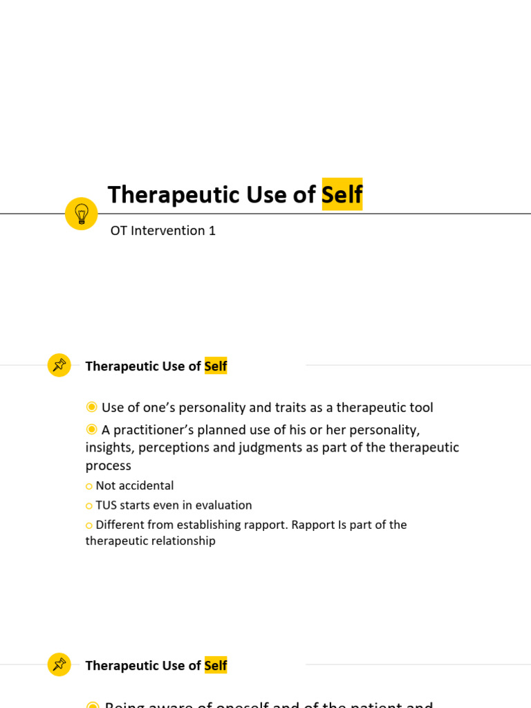 3 Therapeutic Use of Self | PDF | Psychotherapy | Attitude (Psychology)