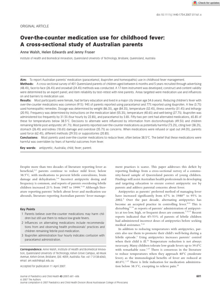 Over-the-Counter Fever Medications in Kids | PDF | Fever | Over The ...
